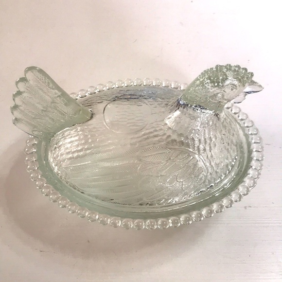 Kitchen | Vintage Clear Chicken Rooster Hen Candy Dish | Poshmark